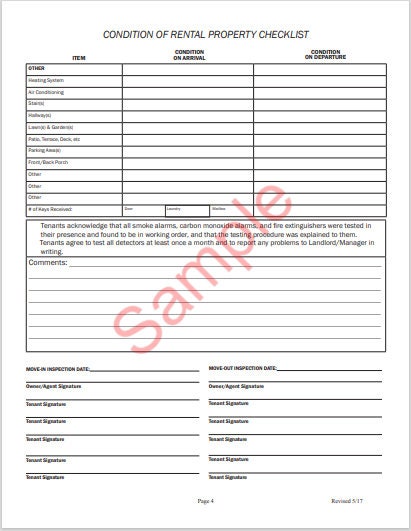 Rental Property Condition Inspection Checklist Form - Etsy