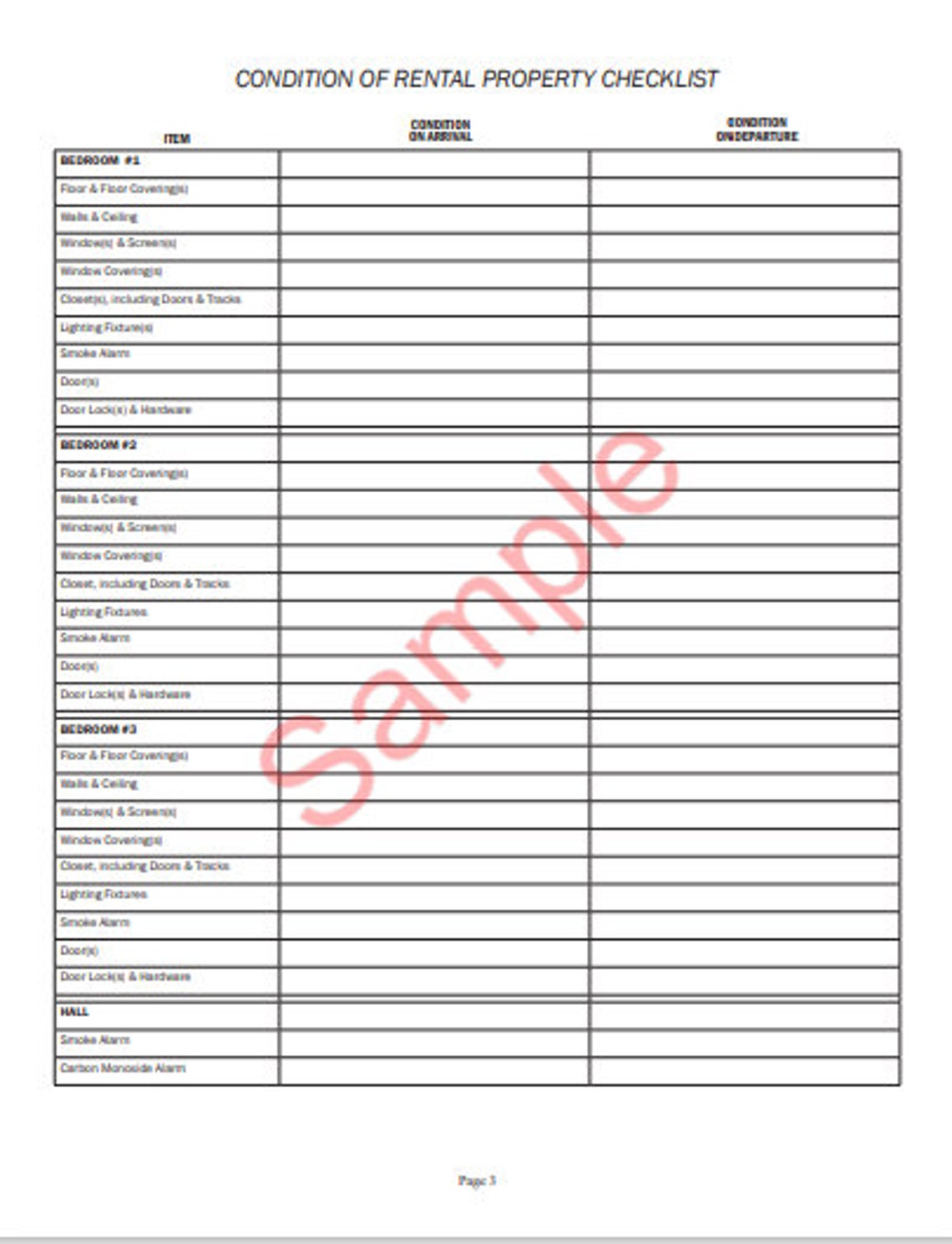 Rental Property Condition Inspection Checklist Form - Etsy