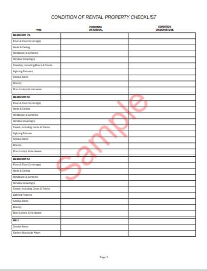 Rental Property Condition Inspection Checklist Form - Etsy