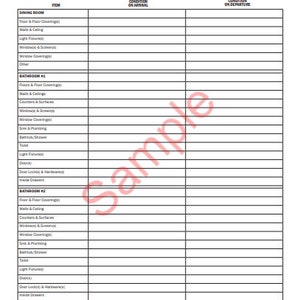 Rental Property Condition Inspection Checklist Form - Etsy