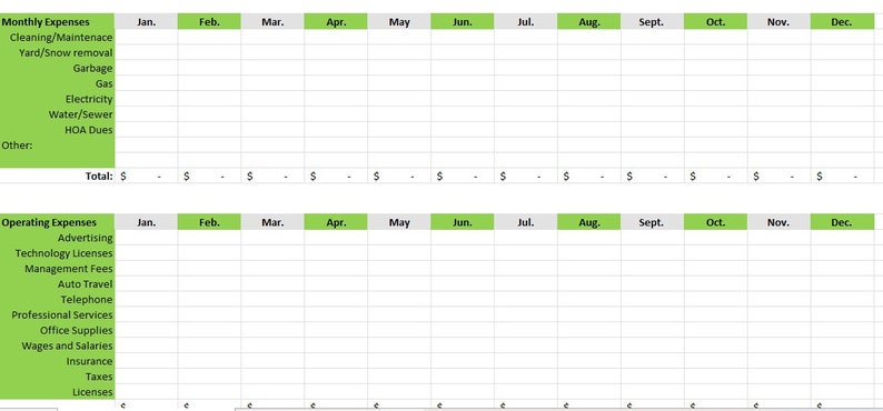 Rental Income and Expense Tracker Spreadsheet for up to 5 Properties - Etsy