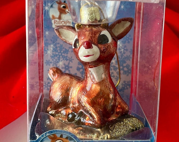 Vintage Rudolph the Red-nosed Reindeer Mercury Glass Christmas Ornament ...