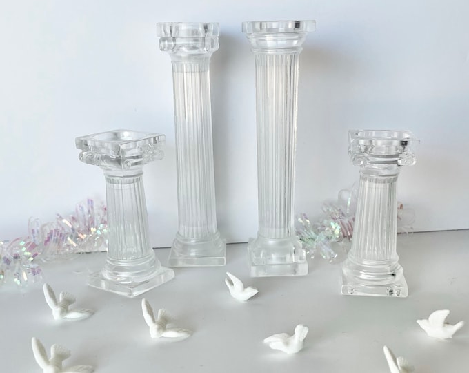 5 Inch OR 3 Inch Clear Vintage Wilton Wedding Cake Pillars Fancy ...