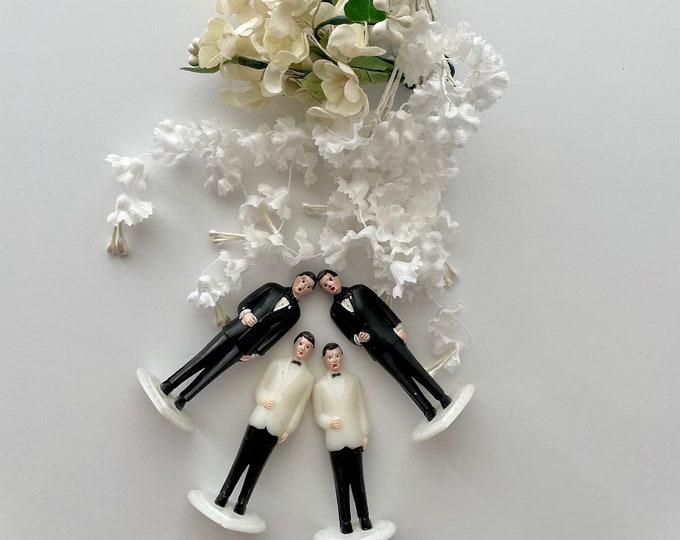 Vintage Mini Grooms Groomsmen Cake Decorations; One OR a Set of 2 ...