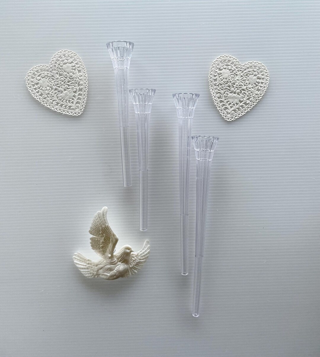 Vintage Wilton Crystal Look Spiked Pillars Wedding Cake Grecian Columns ...