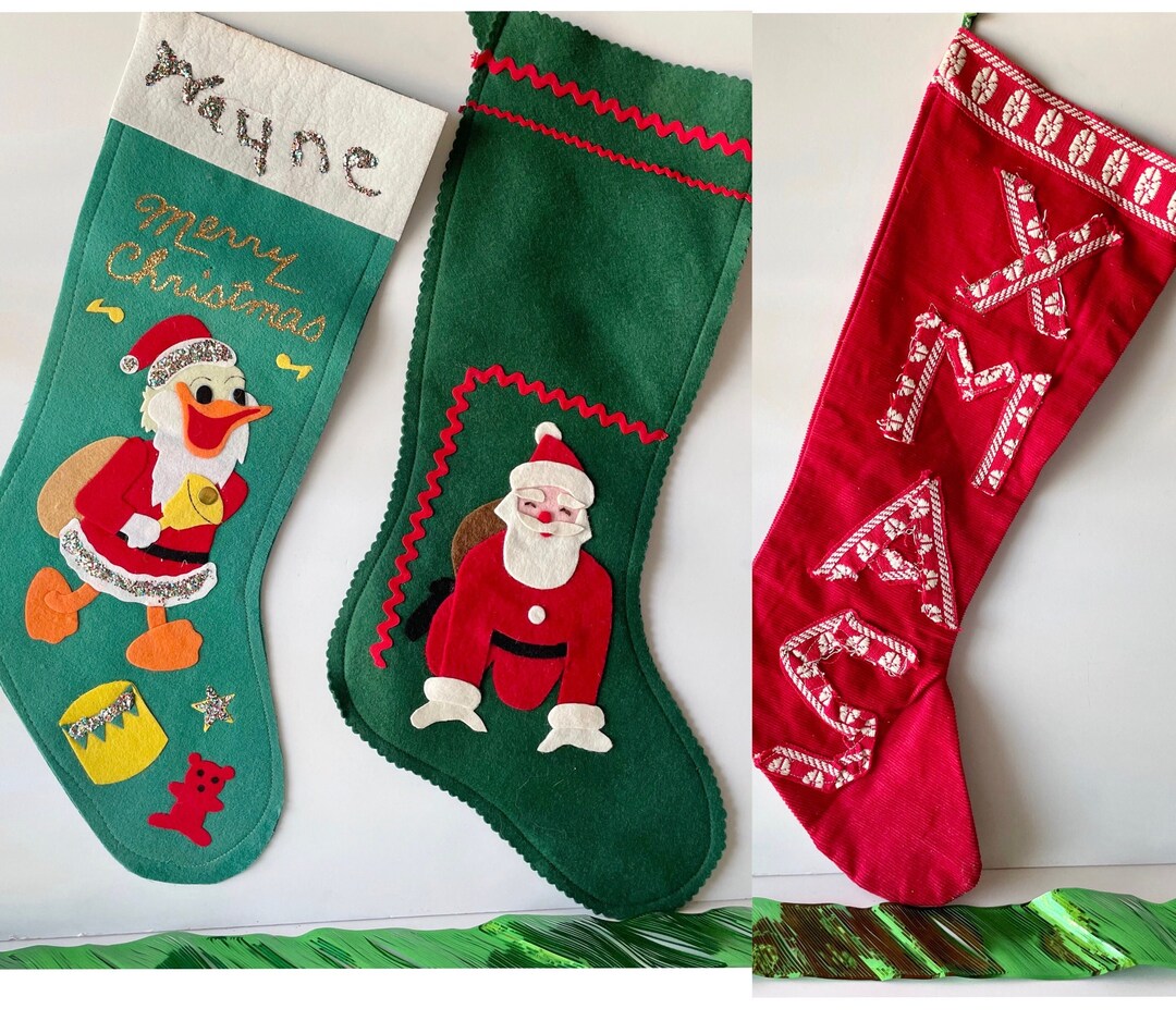 Vintage Christmas Stockings; Your Choice- Disney Donald Duck, Santa ...