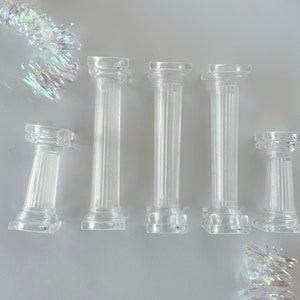 5 Inch OR 3 Inch Clear Vintage Wilton Wedding Cake Pillars Fancy ...