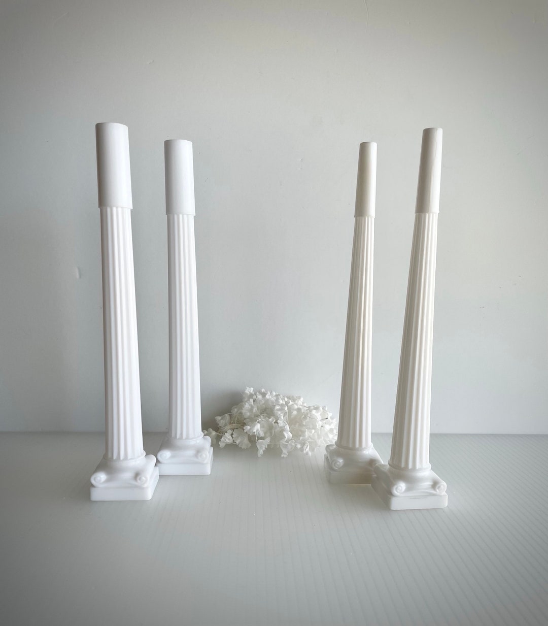 Vintage Wilton Wedding Cake Grecian Spiked Pillars PAIR of Tall Columns ...