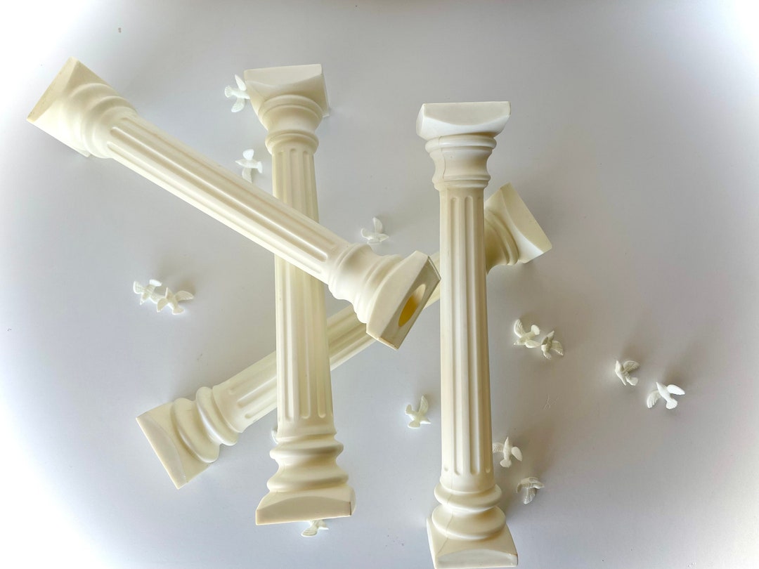 Vintage Wilton Wedding Cake Roman Columns, PAIR of TALL Pillars for ...