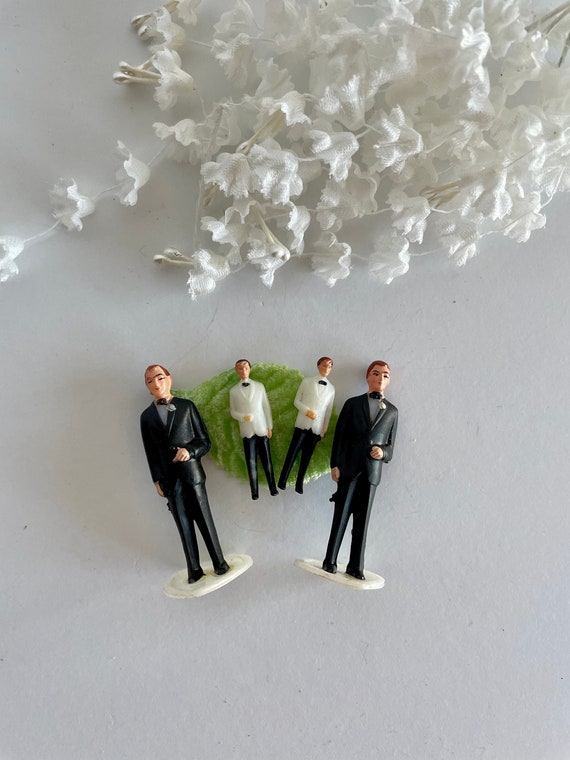 Vintage Mini Grooms Groomsmen Cake Decorations Set of 2 - Etsy