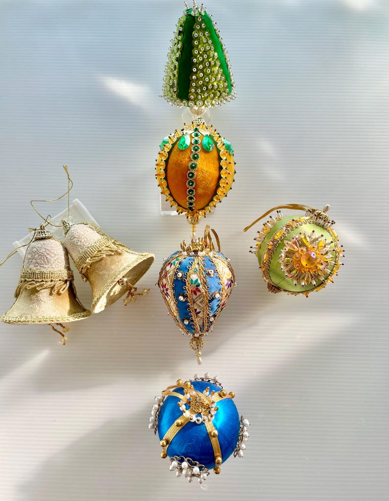 Vintage Sequin Christmas Ornament: Handmade Velvet & Satin, 1960s-70s ...