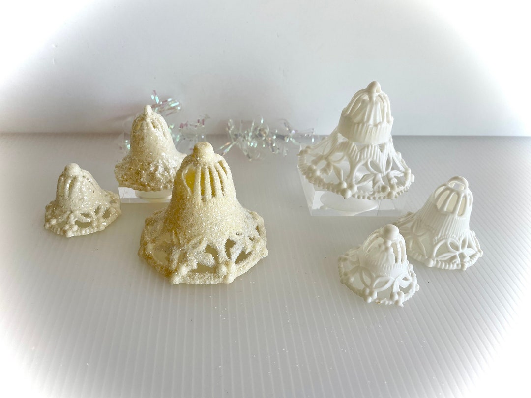 Vintage Filigree Bells for Wedding, Crafts or Cake Decorations; White ...