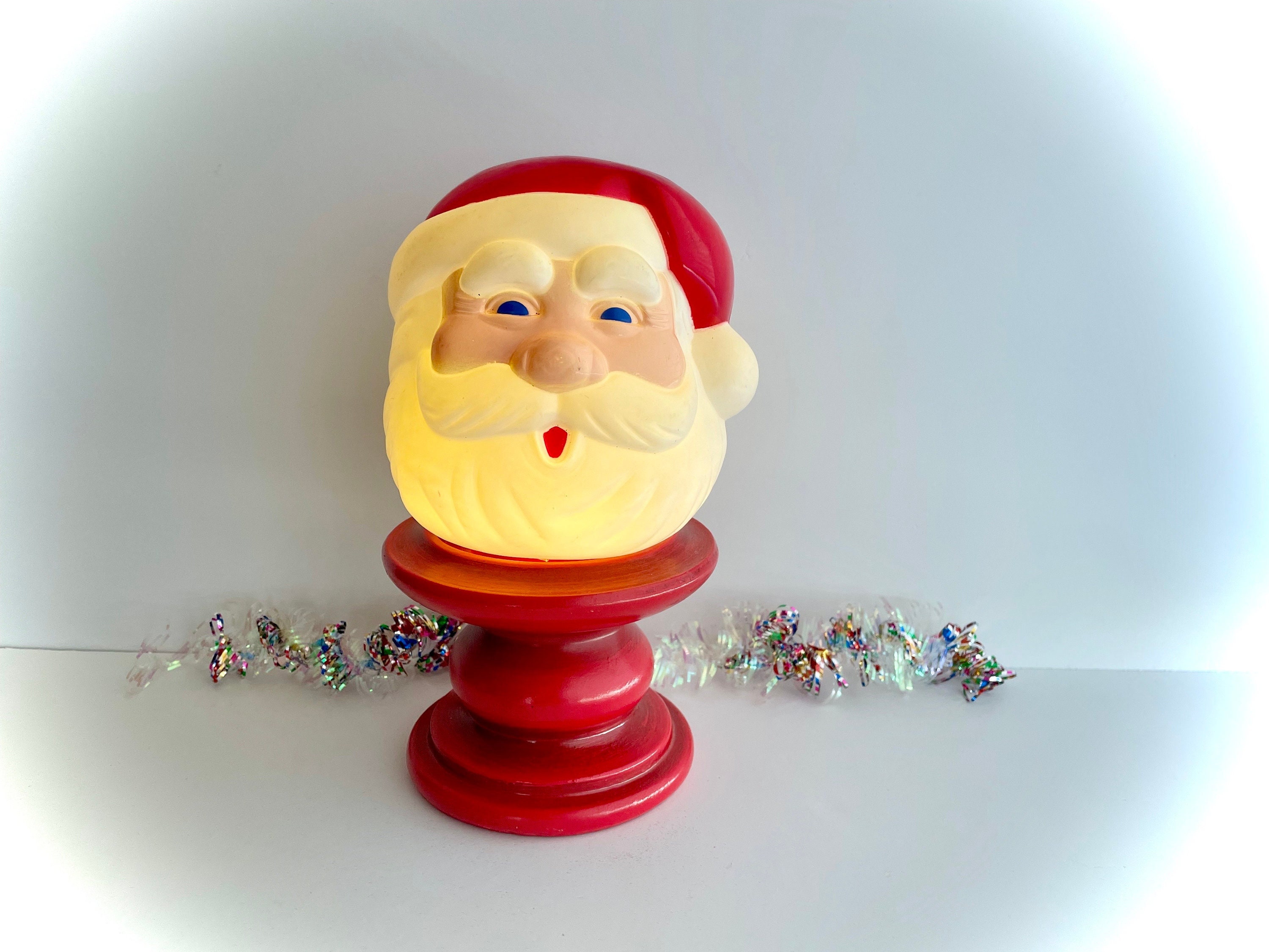Vintage Light Up Santa Faces