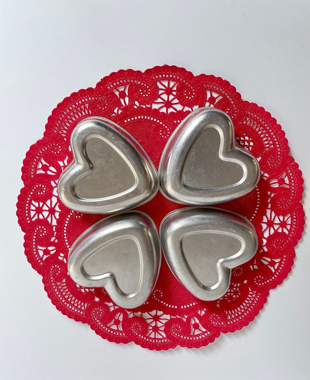Vintage Silver Heart Tins, 2 Small Valentine's Day or Christmas Gifts ...
