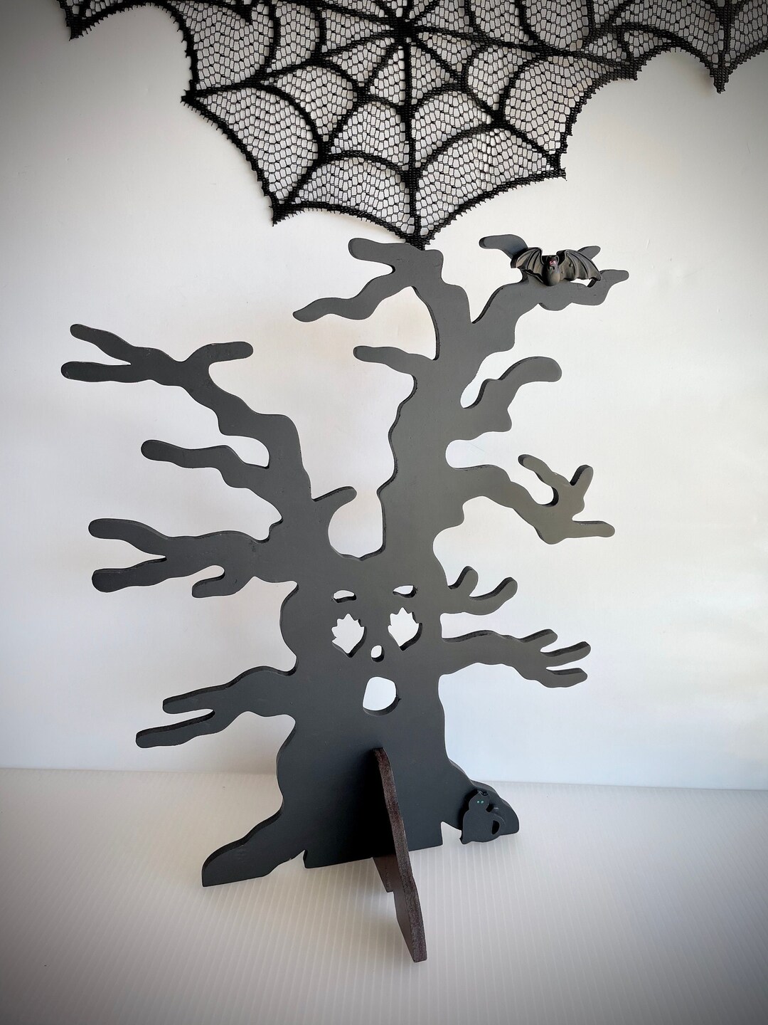 Vintage Halloween Scary Tree Tabletop Decoration Black Wood Tree for ...