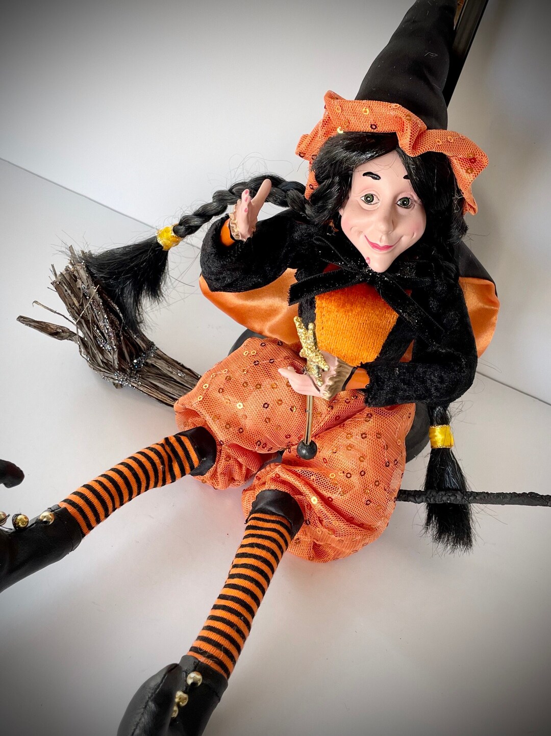 Vintage Halloween Witch Doll Good Witch Shelf Sitter Large - Etsy