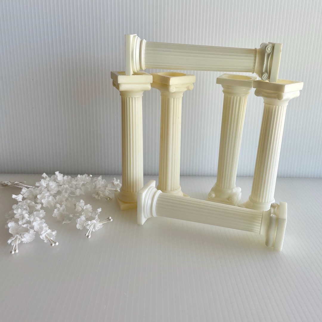 Vintage Wilton Wedding Cake Pillars: Ivory Grecian Columns, Pair - Etsy