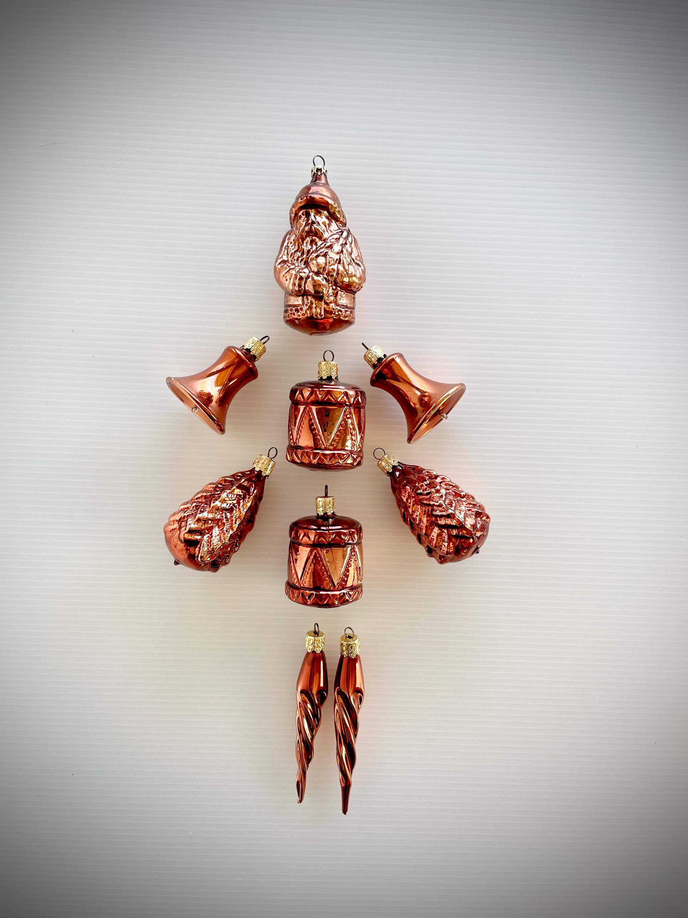 Vintage Copper Mercury Glass Christmas Ornaments, West Germany - Etsy