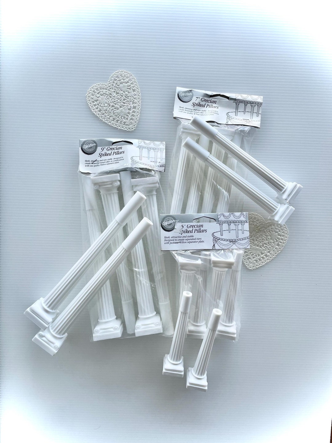 Vintage Wilton Wedding Cake Grecian Spiked Pillars; Set of 4 OR Pair of ...