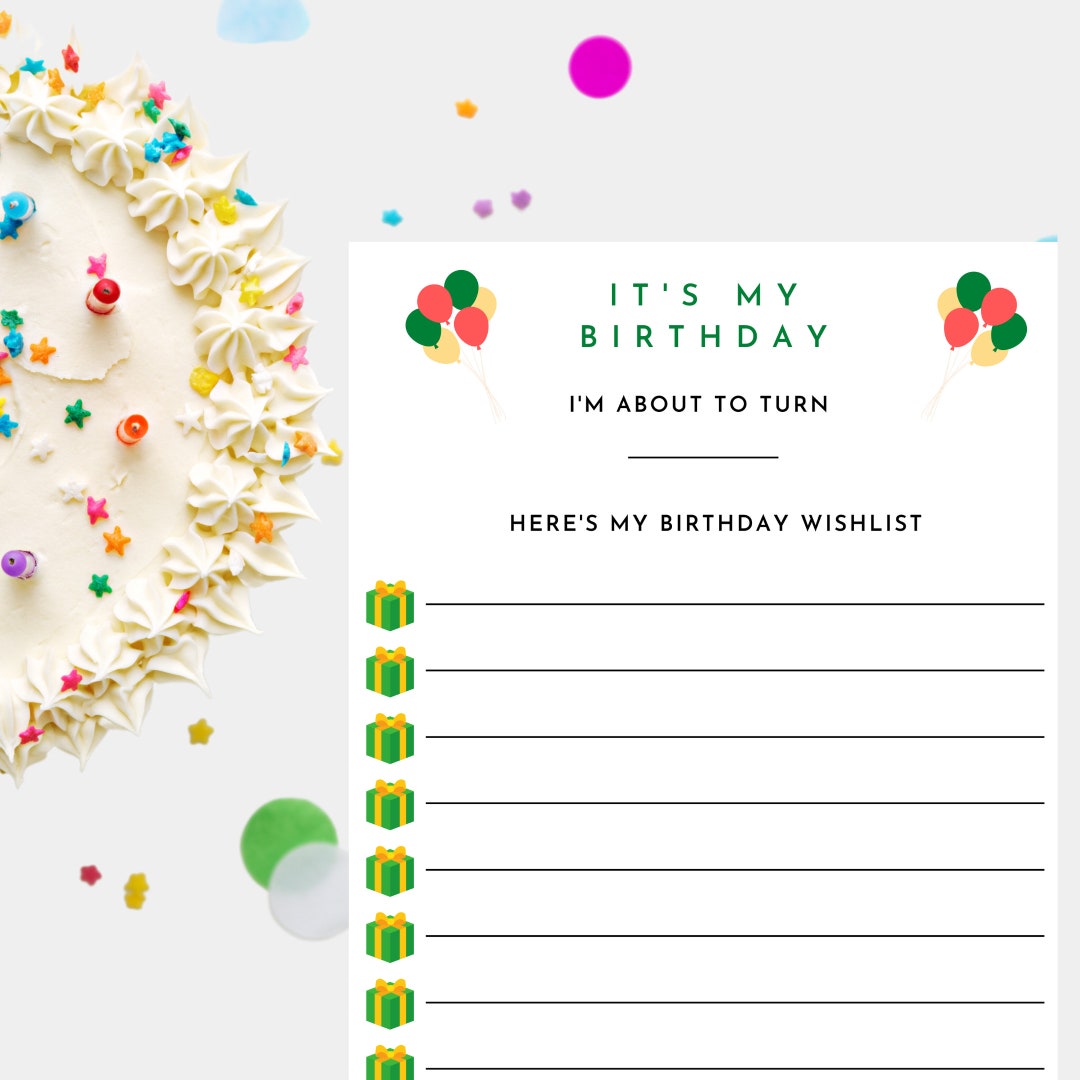 It's My Birthday | Birthday Printable Wishlist - Etsy