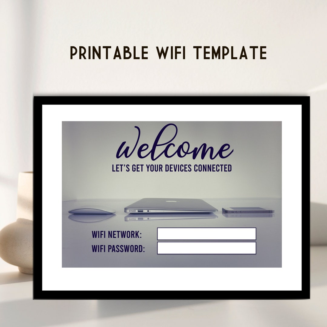 Welcome to the Office | Printable Wifi Sign Template - Editable ...