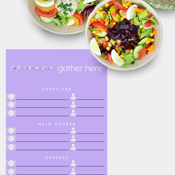 Potluck Menu Friends Themed Printable Menu - Etsy