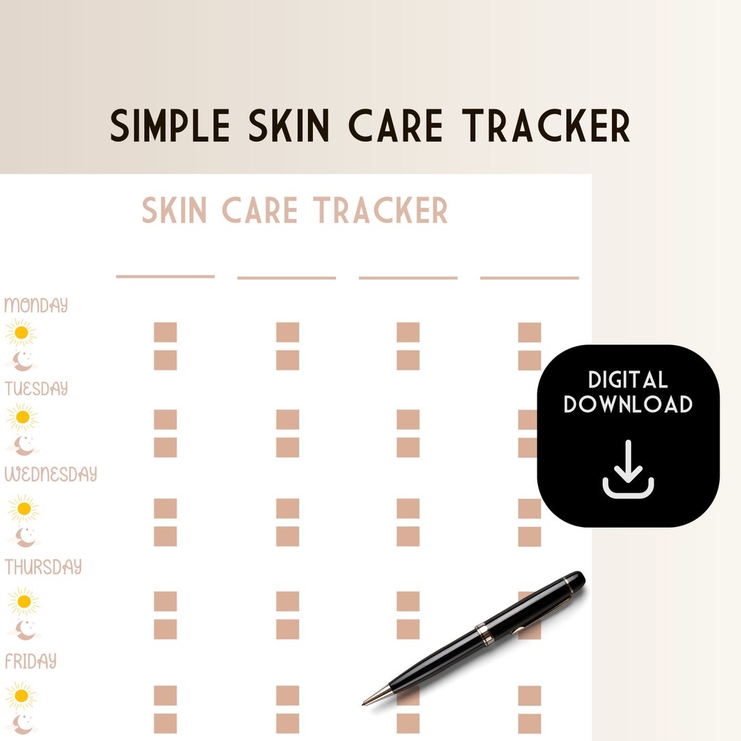Weekly Simple Skincare Tracker | Day and Night (AM/PM) Skin Care ...
