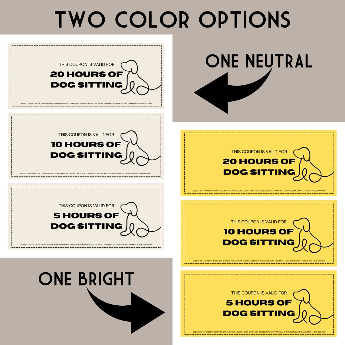 Dog Sitting Coupon | Voucher for Mother's Day, Father's Day, Birthday ...