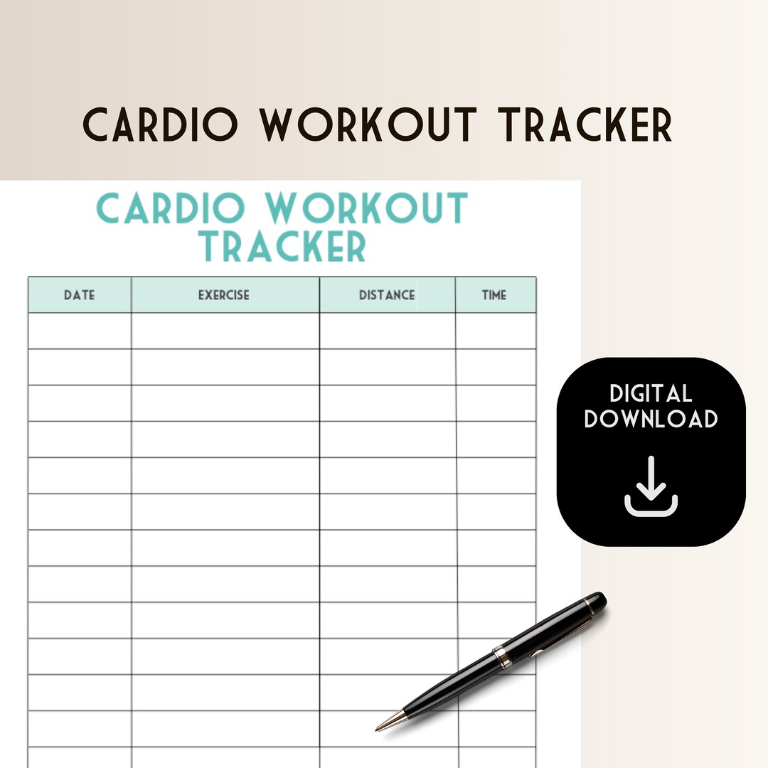 Cardio Workout Tracker, Fitness Planner, Runner's Journal, Work Out Log ...