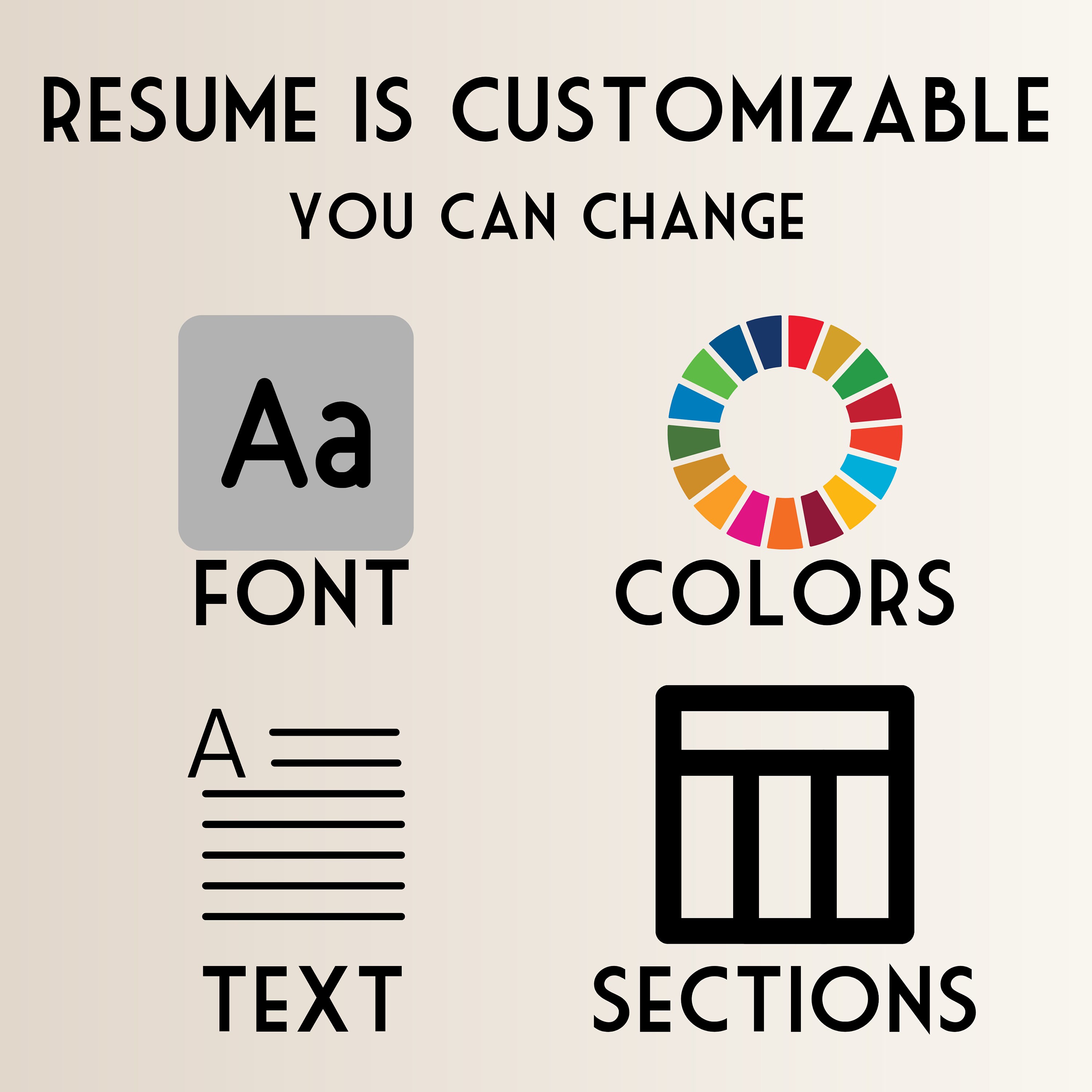 Professional Black and White Resume Template, CV Template for Modern ...
