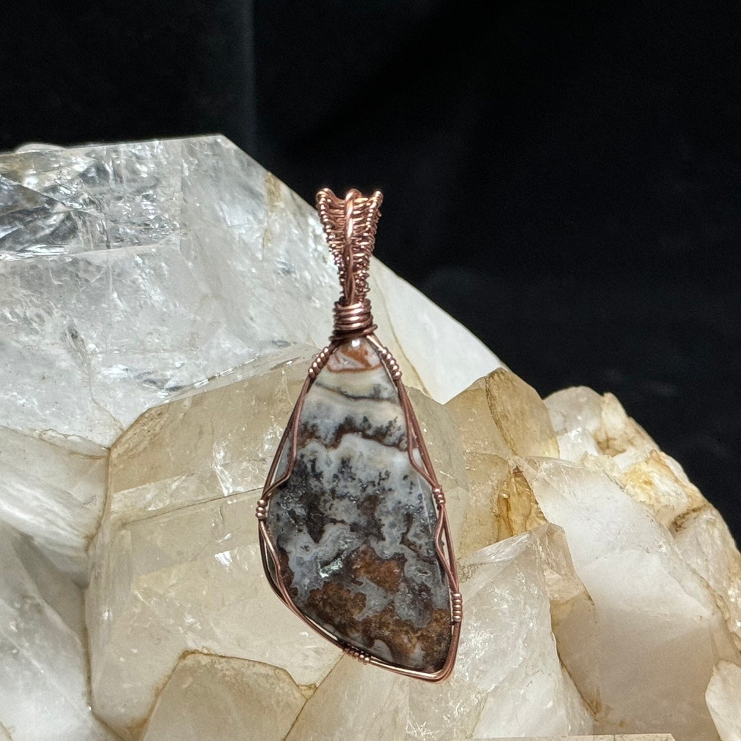 Rhyolite Jasper Pendant Necklace, Igneous Rock, Rhyolite Magna and Lava ...