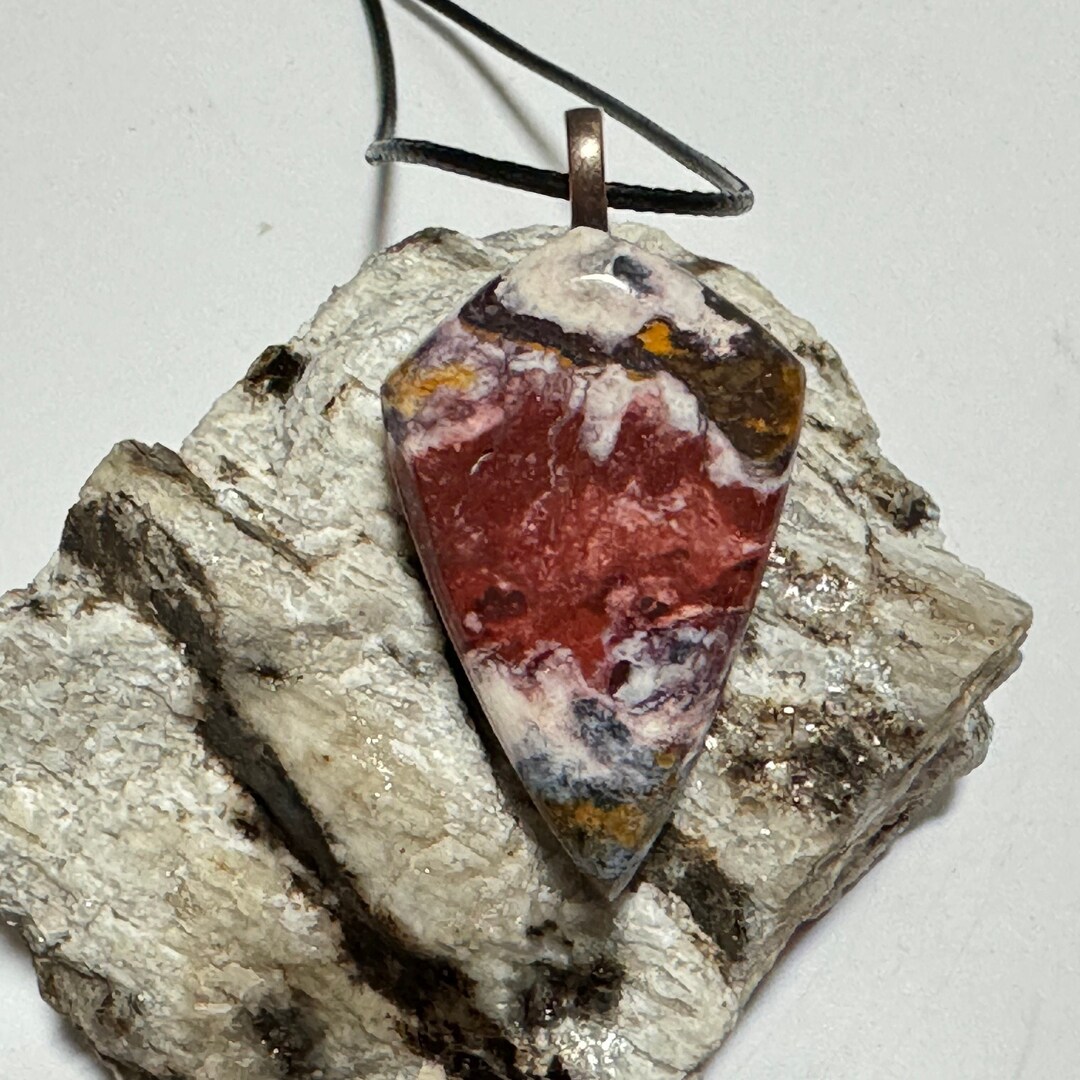 Mexican Red Banded Jasper Pendant Necklace, 100% Natural Jasper ...