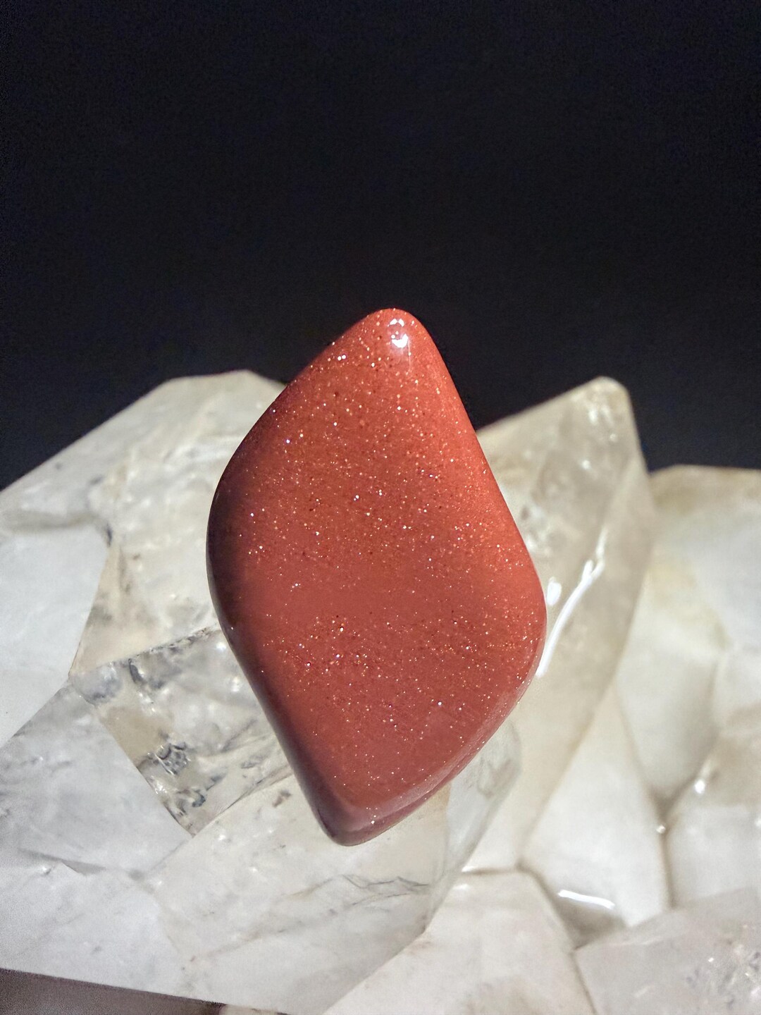 Handmade Red Goldstone Cabochon – Sparkling Gemstone for Jewelry Making ...