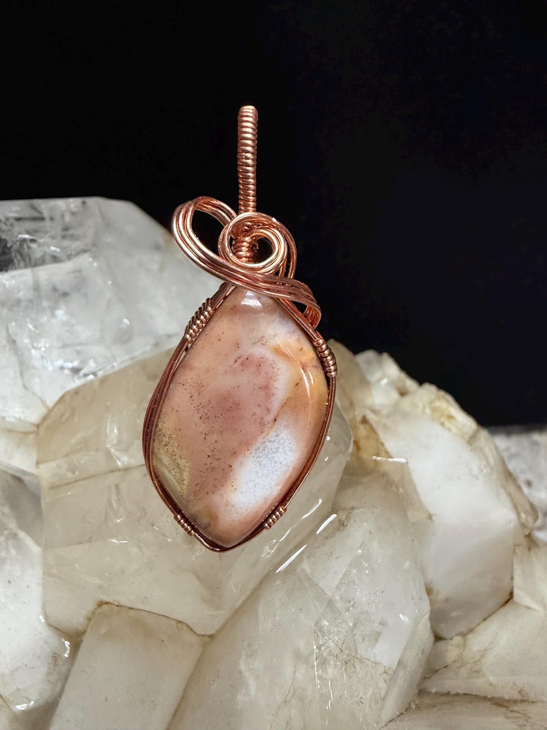 Butterfly Wing Jasper Pendant - 99.9% Pure Copper Wire Wrapped, Natural ...