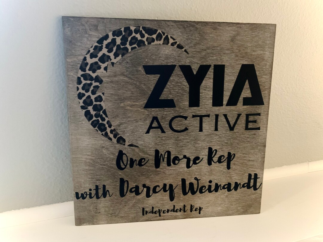 Zyia Active Square Personalized Sign, With Leopard Crescent - Etsy