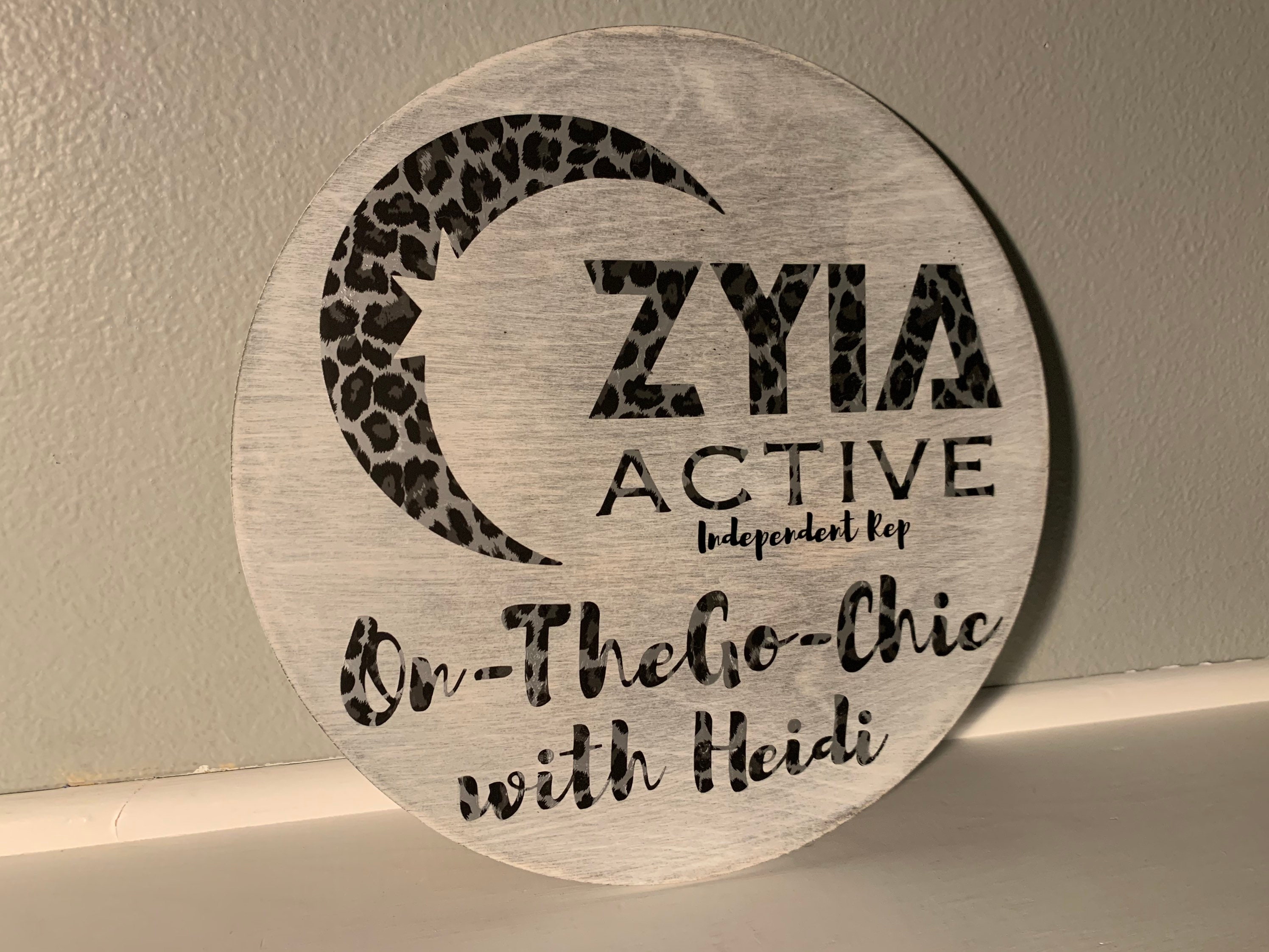 Zyia Active Circle Personalized Sign, Single Color - Etsy