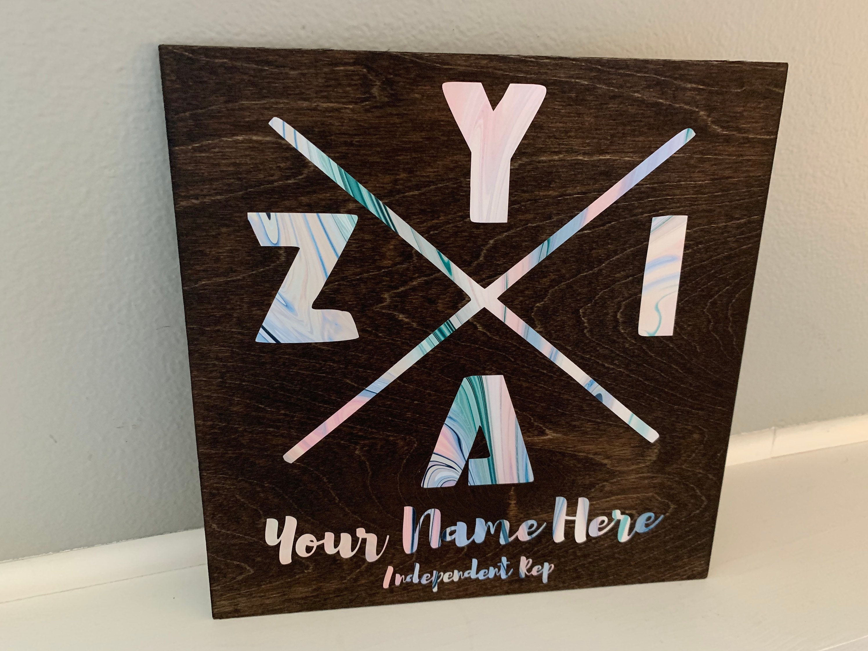 Zyia X Logo, Square Personalized Sign, Single Color - Etsy