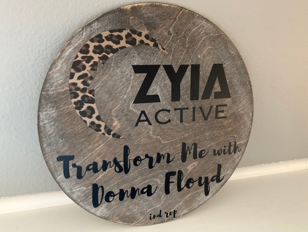 Zyia Active Circle Personalized Sign, With Leopard Crescent - Etsy