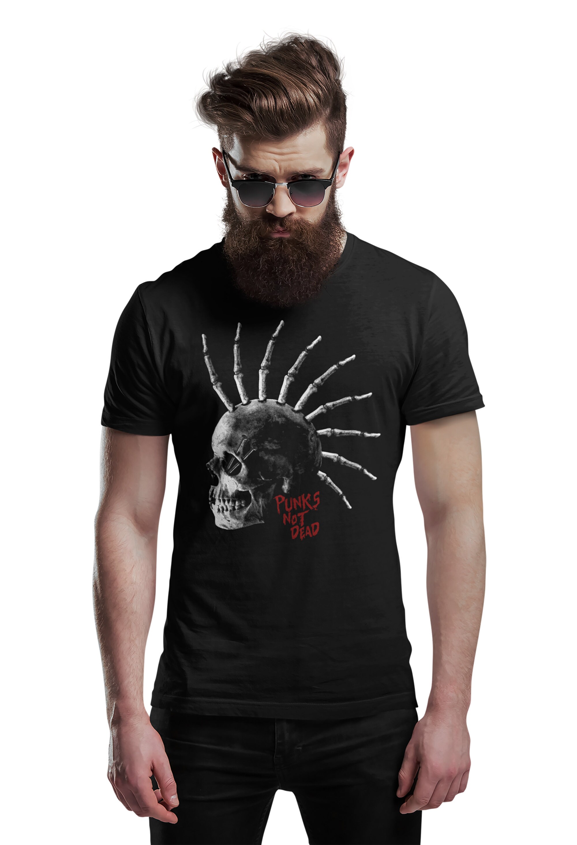 Punk Style T-shirt Men's Motif Punks Not Dead Men Shirt - Etsy UK