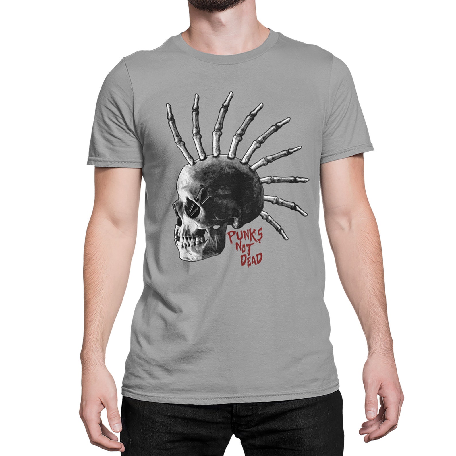 Punk Style T-shirt Men's Motif Punks Not Dead Men Shirt - Etsy UK