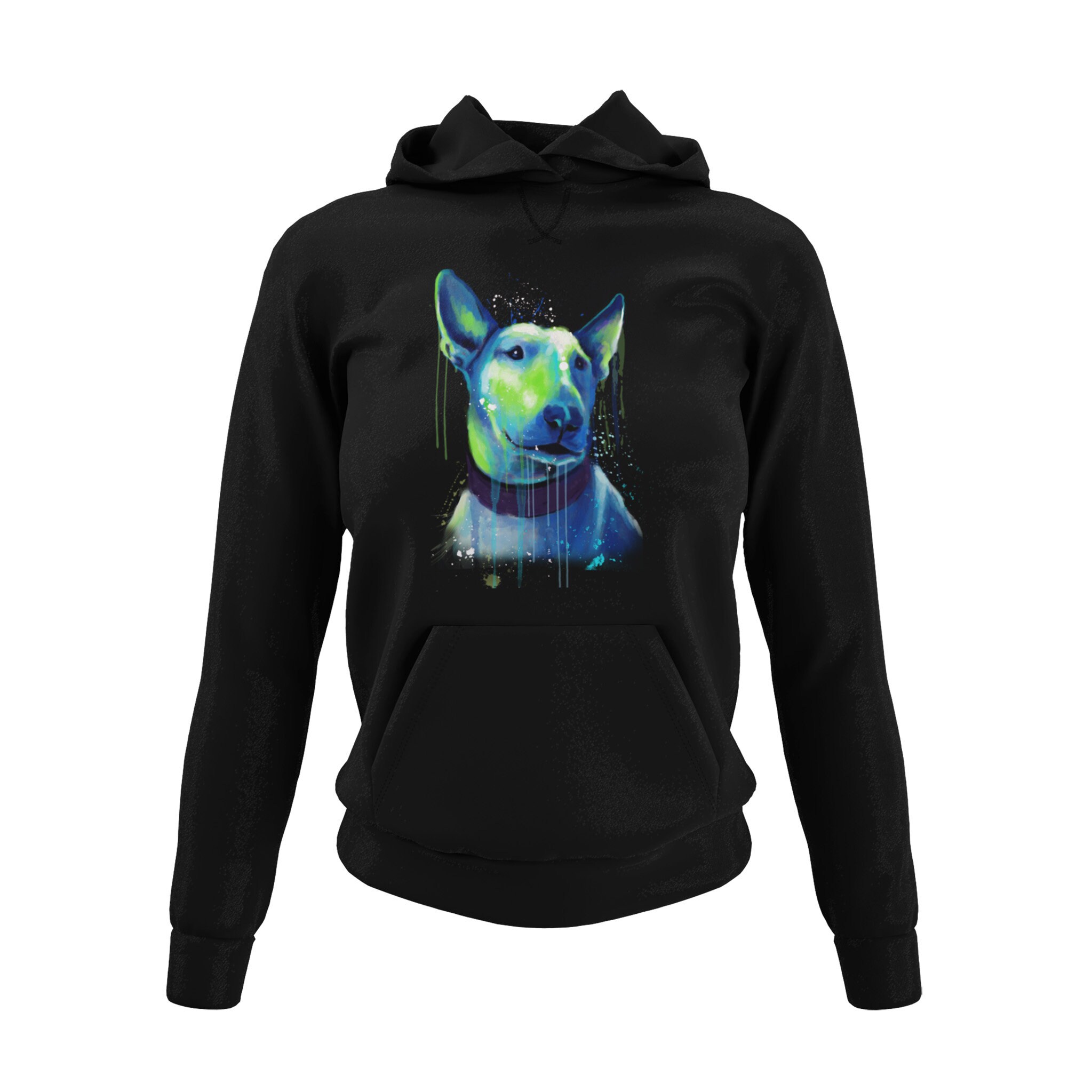 Women Hoodie Hooded Sweatshirt Bull Terrier Hand Painted Women Hooded ...