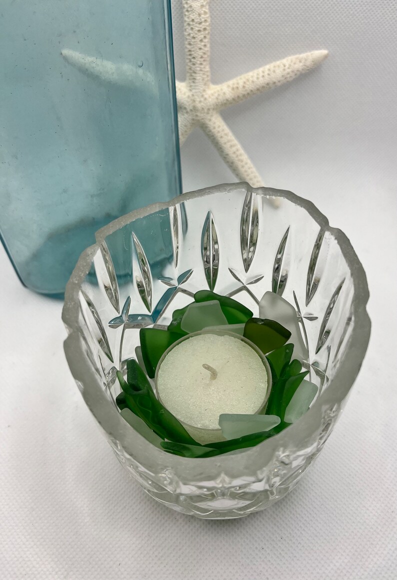 Sea Glass Beach Candle/beach Glass Candle/maine Sea Glass - Etsy