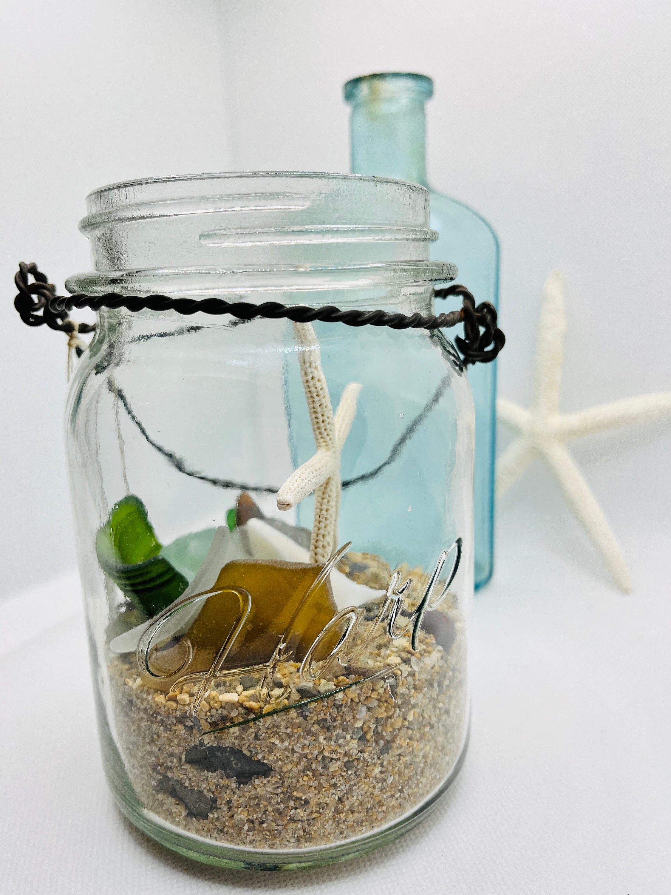 Sea Glass Beach Candle/large Beach Glass Candle/maine Sea Glass Candle ...