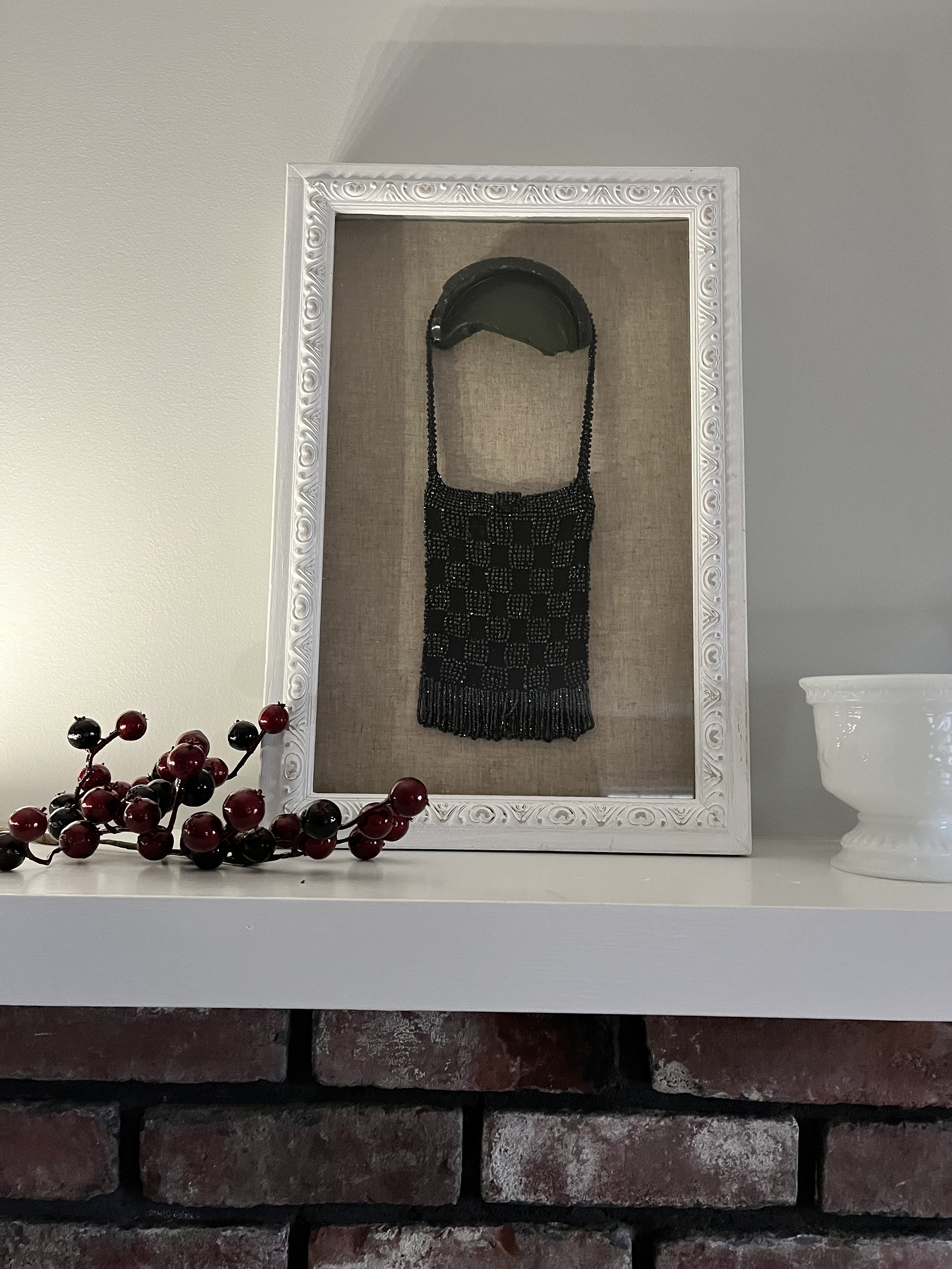 Shadow Box With Antique Purse and Sea Glass/home Decor/coastal Wall Art ...