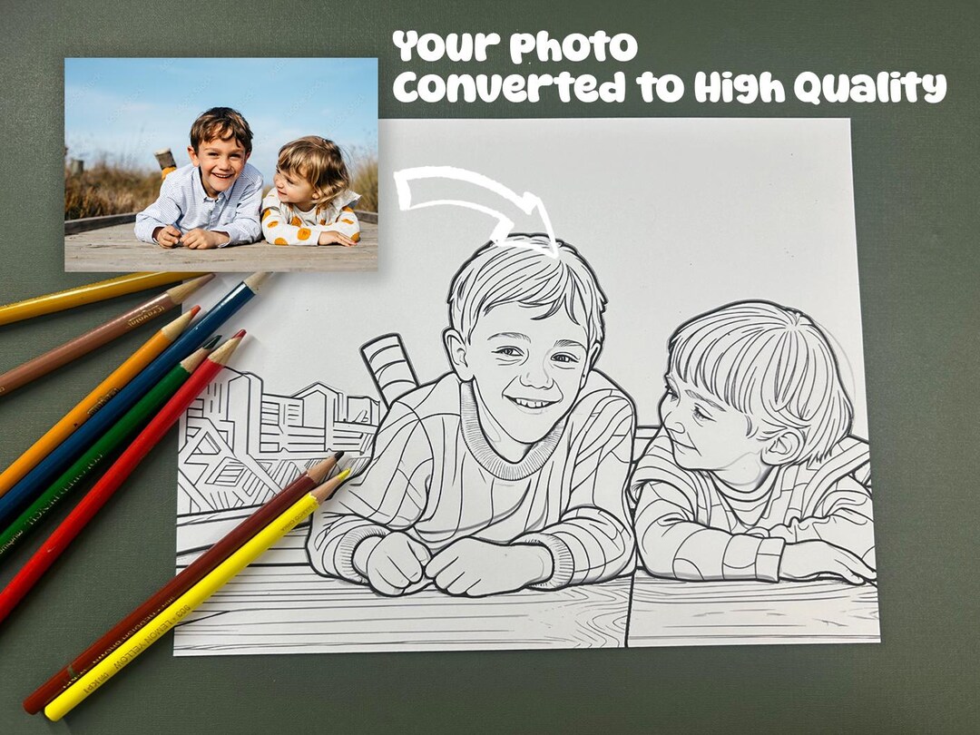 Custom Coloring Pages From Photo,premium Coloring Book, Custom Sketch ...