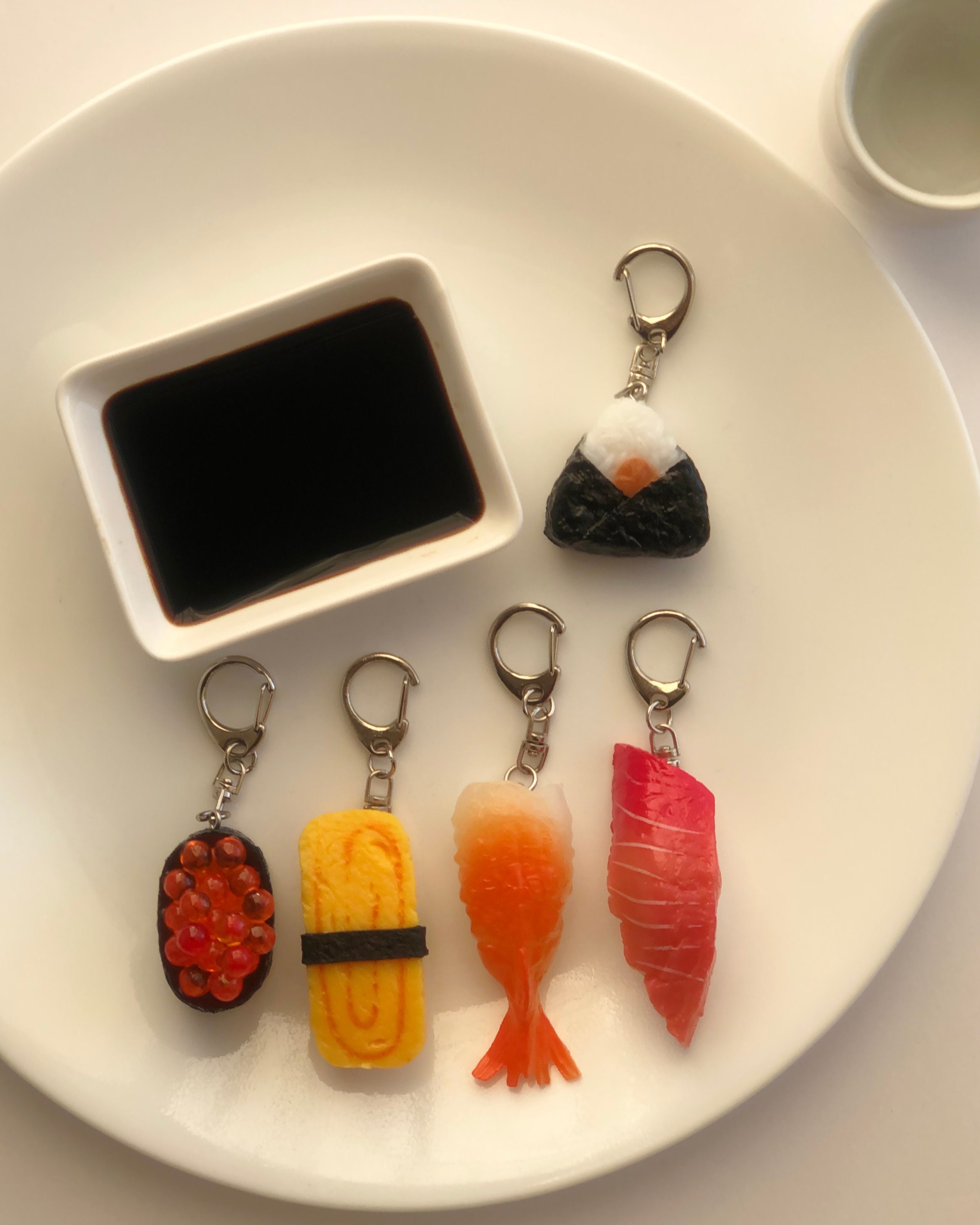 Realistic Japanese Sushi Keychain Tobiko Tamago Ebi | Etsy