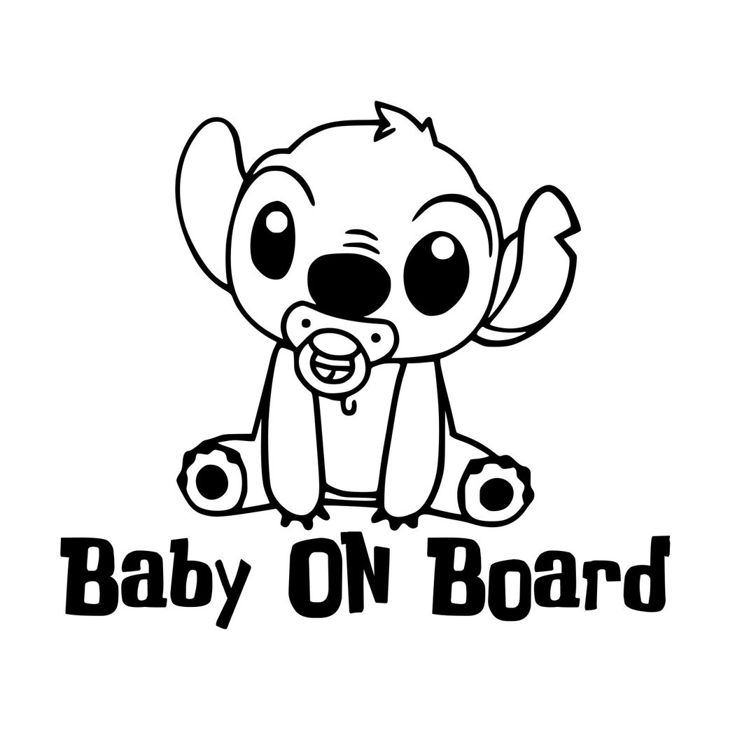 Stitch Baby on Board Decals multiple - Etsy