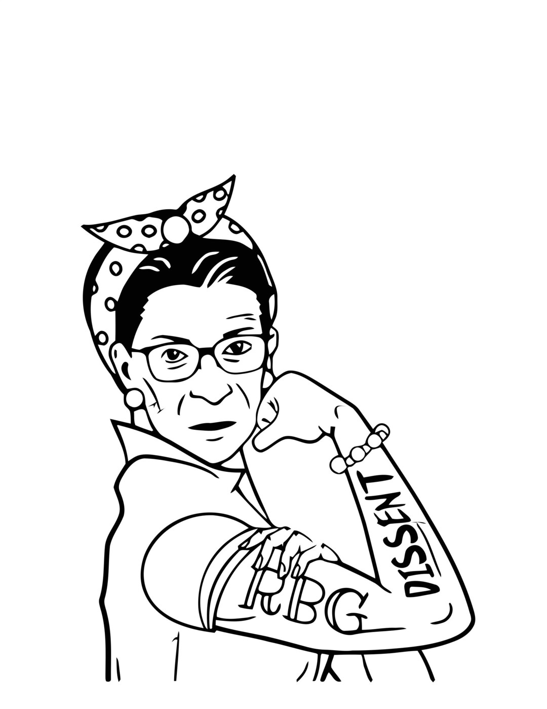 RBG as Rosie the Riveter Decal - Etsy