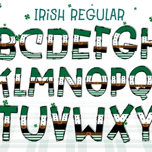 Irish Alphabet PNG - Colorful St. Patrick's Day Alphabet Doodles for ...