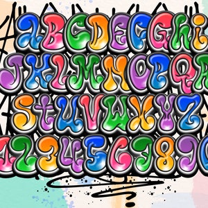Graffiti Alphabet Graffiti Letters Bestseller Font Graffiti - Etsy